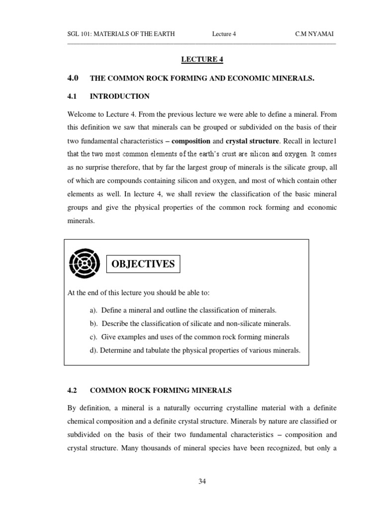 Common Rock Forming Minerals | PDF | Silicate | Minerals