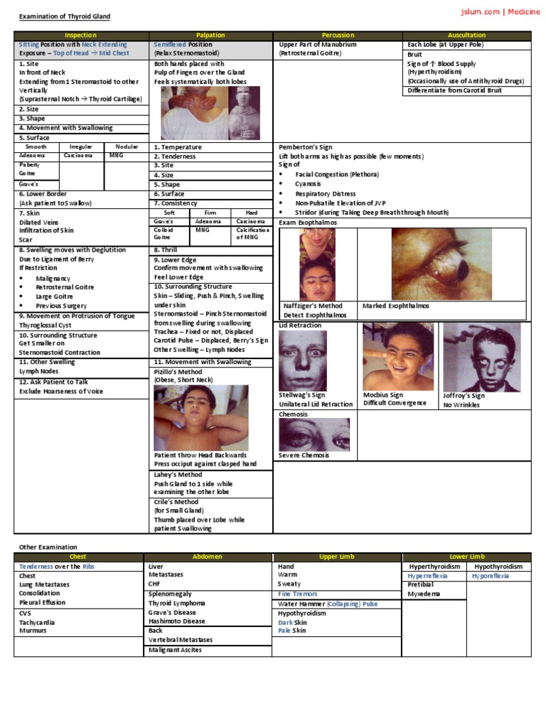 Examination Of Thyroid Gland Thyroid Neck