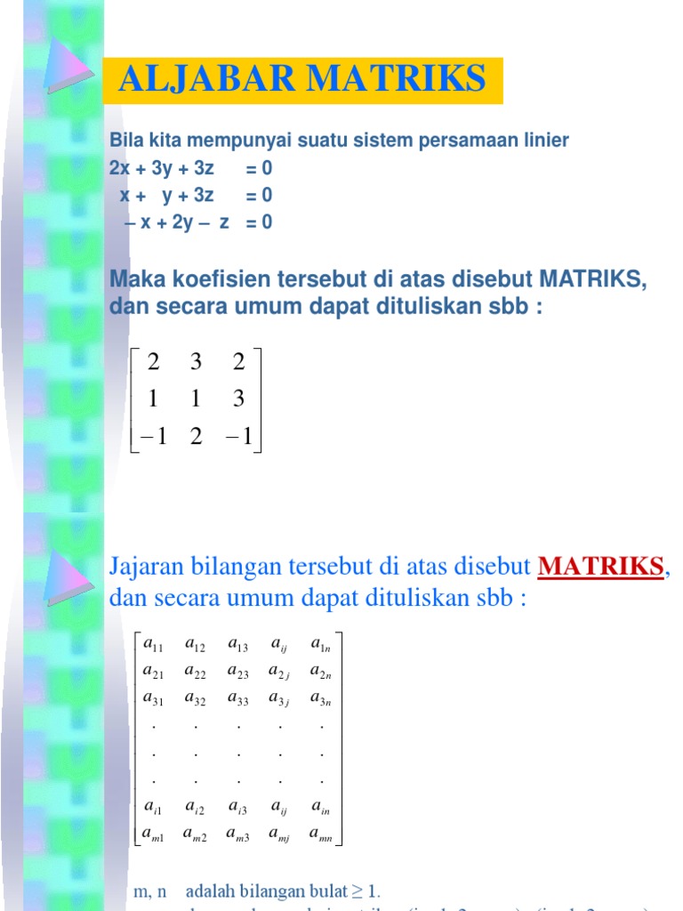 Aljabar Matriks PDF | PDF | Sains & Matematika | Komputer