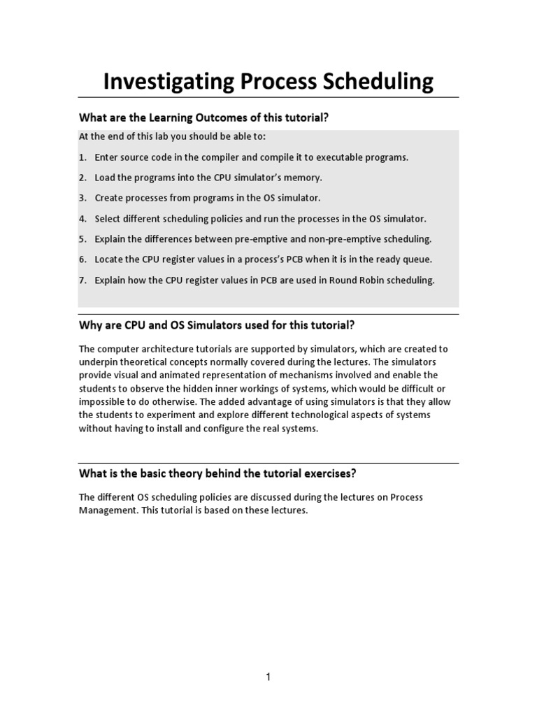 Investigating Process Scheduling | PDF | Scheduling (Computing) | Central Processing Unit