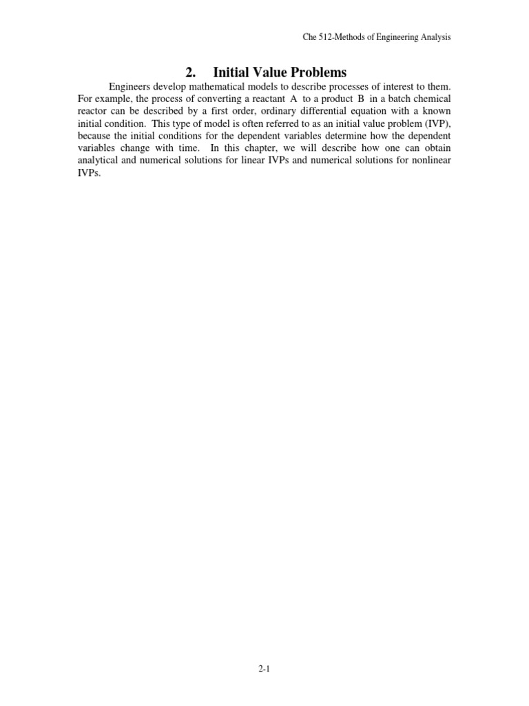 Initial Value Problems PDF | PDF | Ordinary Differential Equation ...