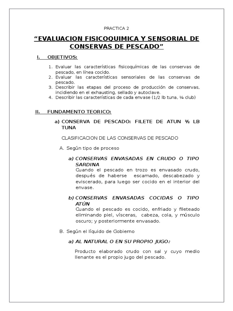 Practica 2 Pesqueras | PDF | Alimentos | Naturaleza