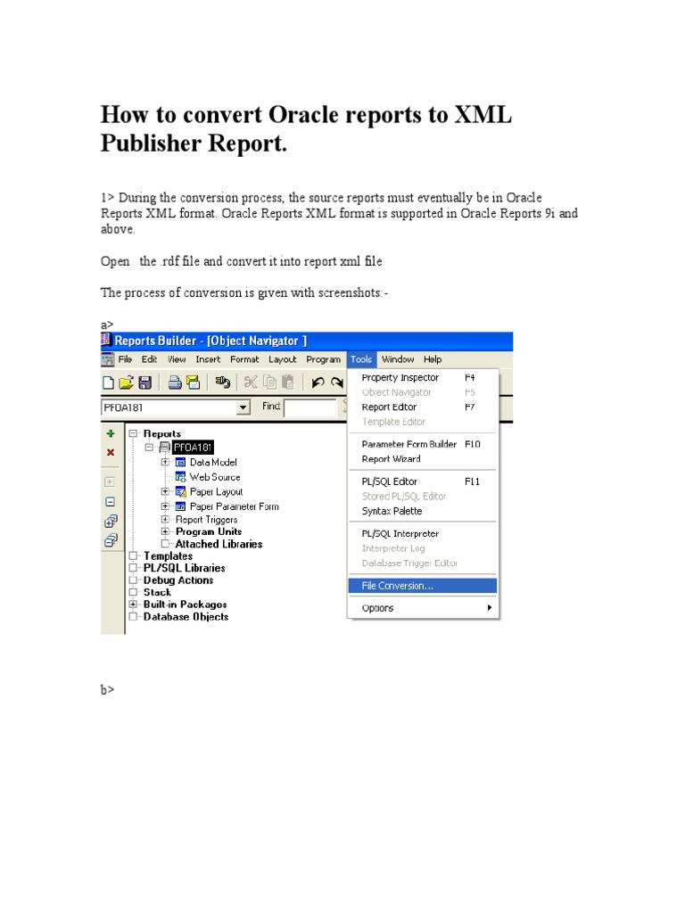 How To Convert Oracle Reports To XML Publisher Report | PDF | Pl/Sql ...