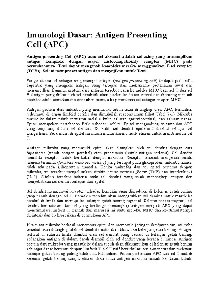 Peran dan Fungsi Sel APC dalam Imunologi | PDF | Pengembangan Diri ...