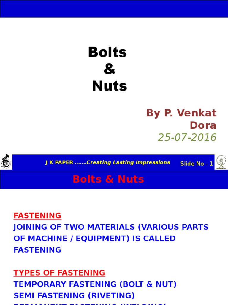 Bolts & Nuts | PDF | Nut (Hardware) | Screw