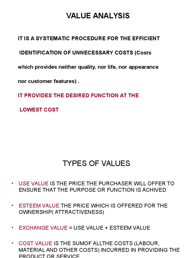 Value Analysis & Engineering Guide | PDF | Computers