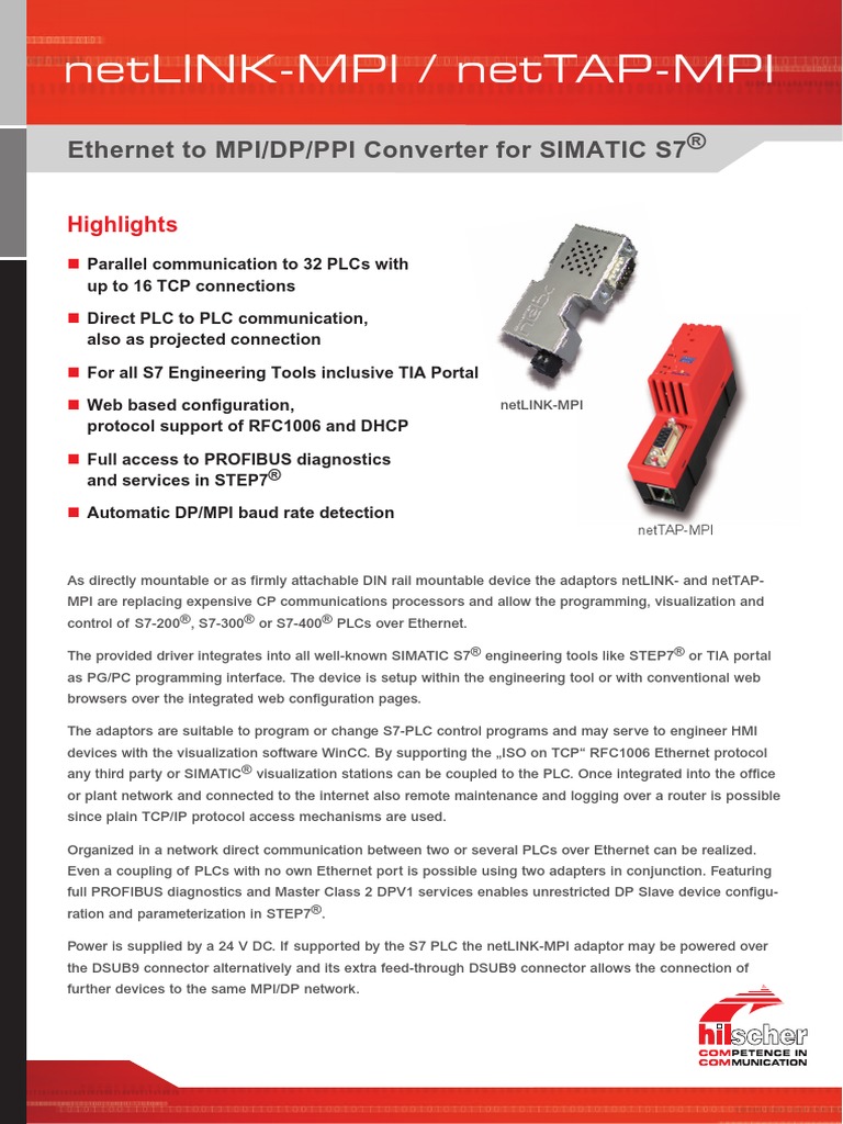 Ethernet to MPI DP PPI Converter for SIMATIC S7® | Programmable Logic ...