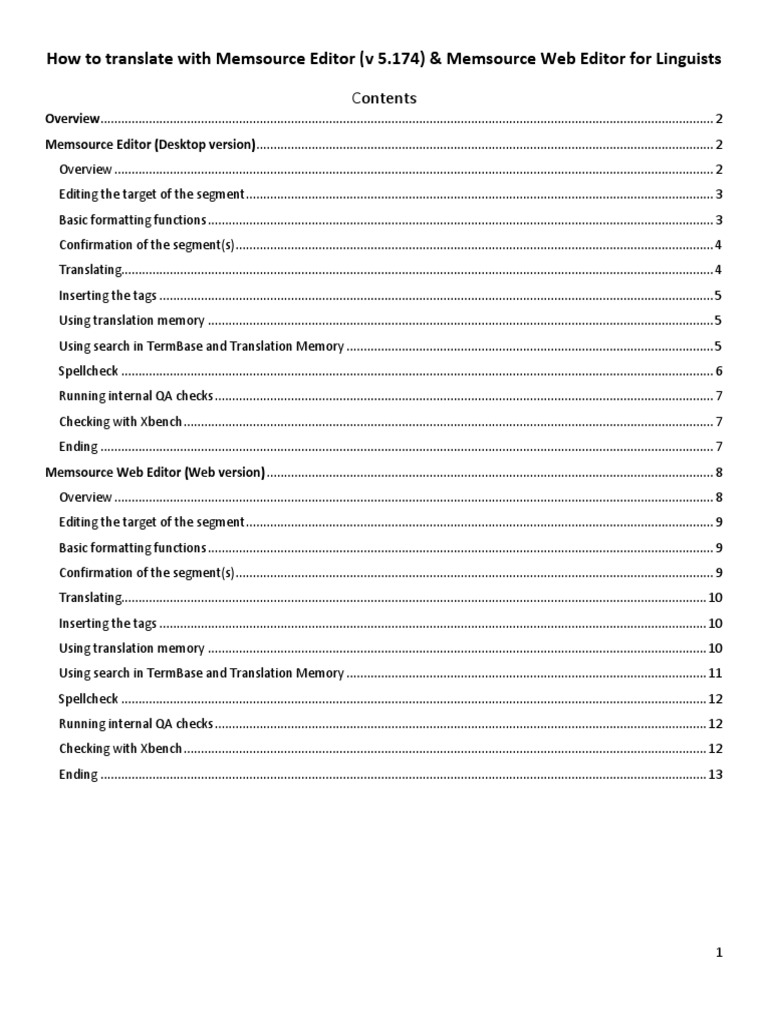 Memsource Editor Instructions (V 5 174) | PDF | Icon (Computing ...