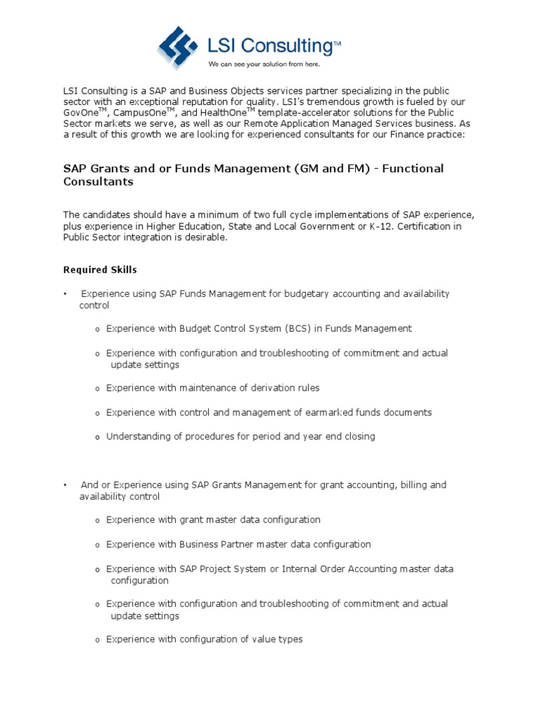Sap FM GM | PDF | Sap Se | Consultant