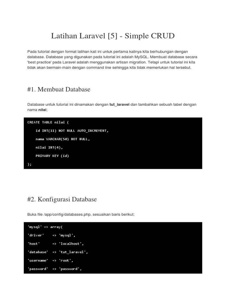 Latihan Laravel CRUD PDF | PDF