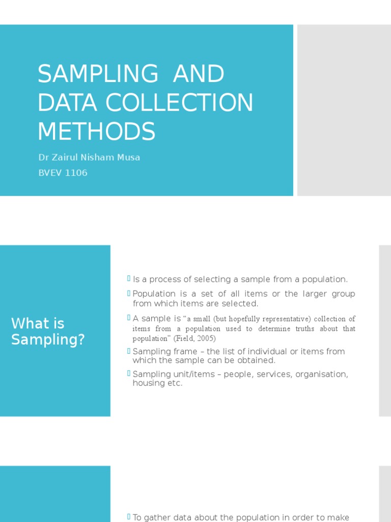 Sampling and Data Collection Methods | PDF | Sampling (Statistics) | Sample Size Determination