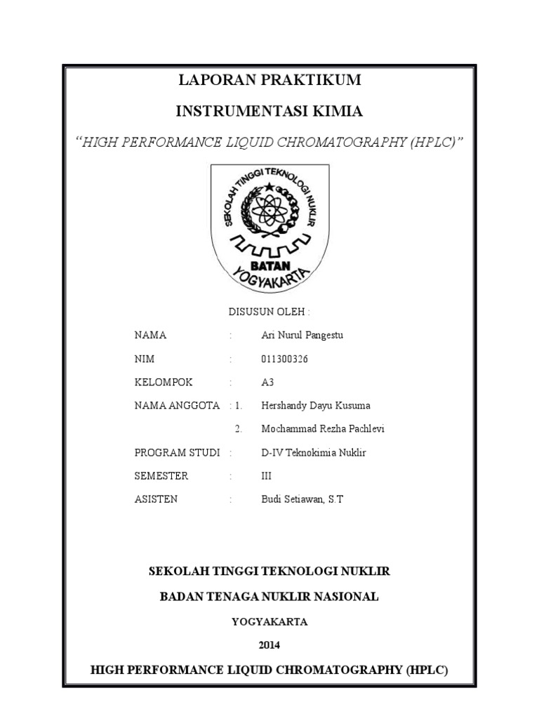 LAPORAN PRAKTIKUM HPLC | PDF | Griya & Taman