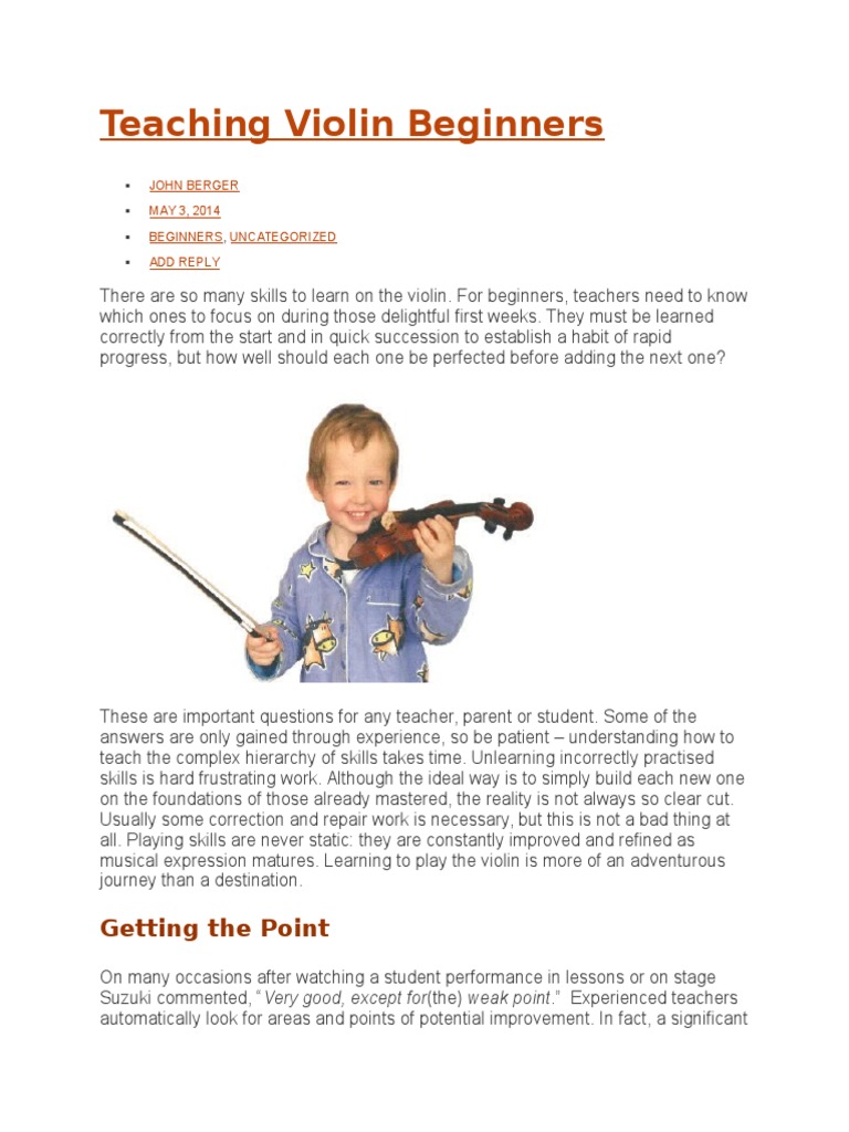 Teaching Violin Beginners | PDF | Violin | Leisure