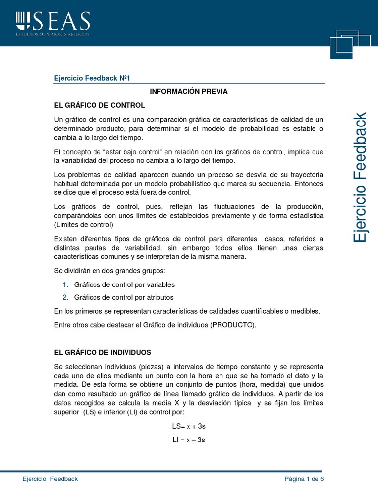 Tema 6 Ejercicio de Feedback | PDF | Dispersión estadística | Estadísticas