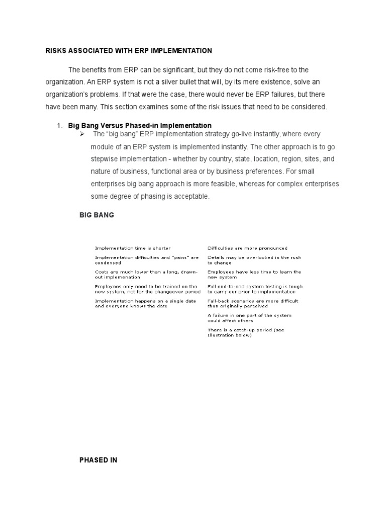 ERP Implementation Risks Guide | PDF | Scalability | Enterprise ...