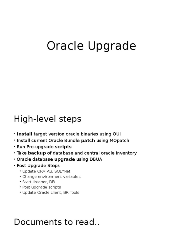 Oracle Upgrade | PDF | Oracle Database | Port (Computer Networking)