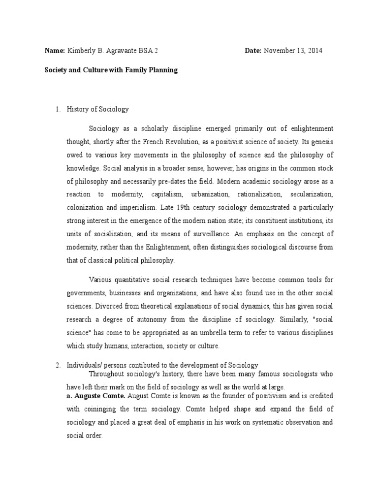 Key Figures and Perspectives in the Development of Sociology | PDF ...