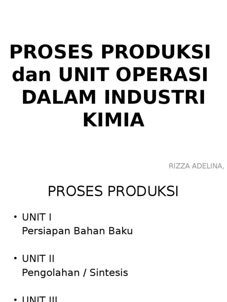 Unit Proses Dan Proses Kimia | PDF
