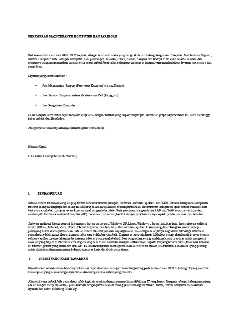 Jasa Maintenance Komputer Kantor | PDF