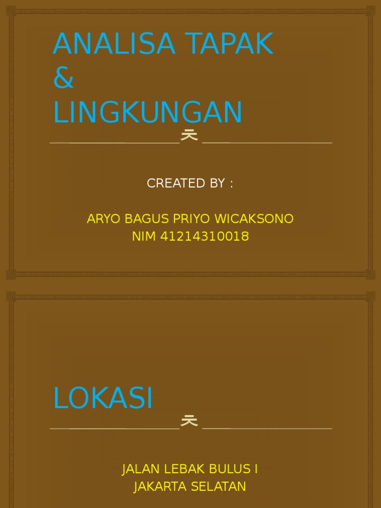 Analisa Tapak Lebak Bulus | PDF