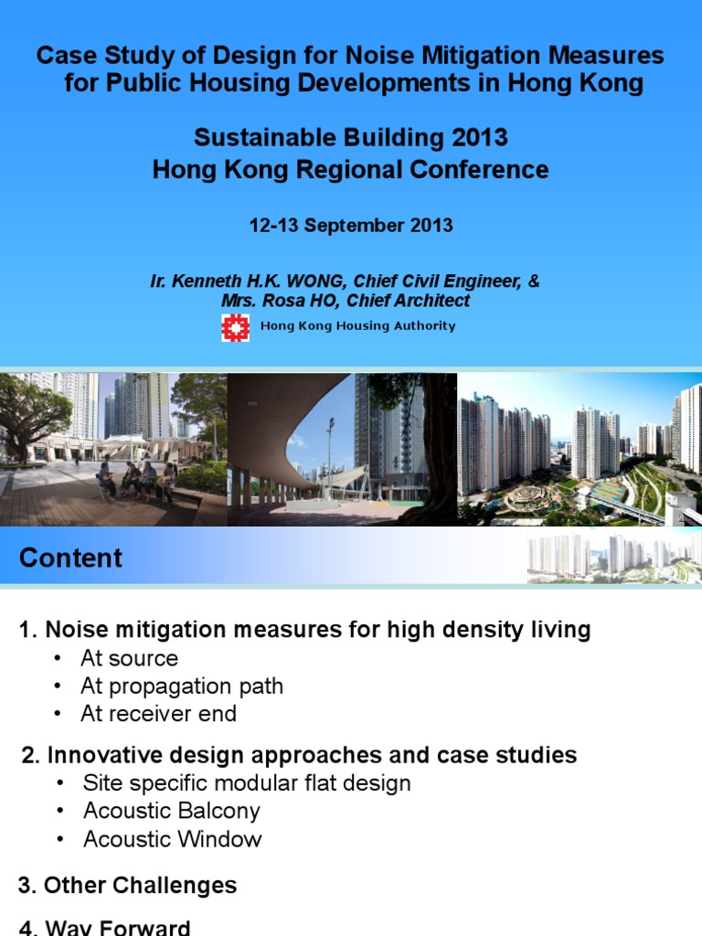 Case Study of Design For Noise Mitigation Measures For Public Housing ...