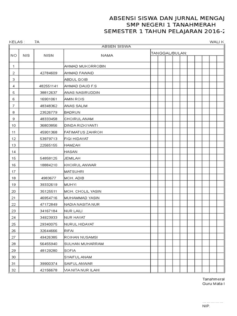 Absen Dan Jurnal Guru | PDF