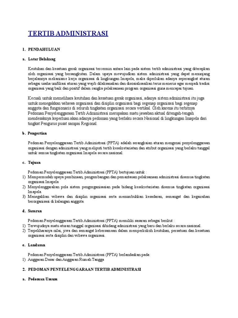 Tertib Administrasi Organisasi | PDF