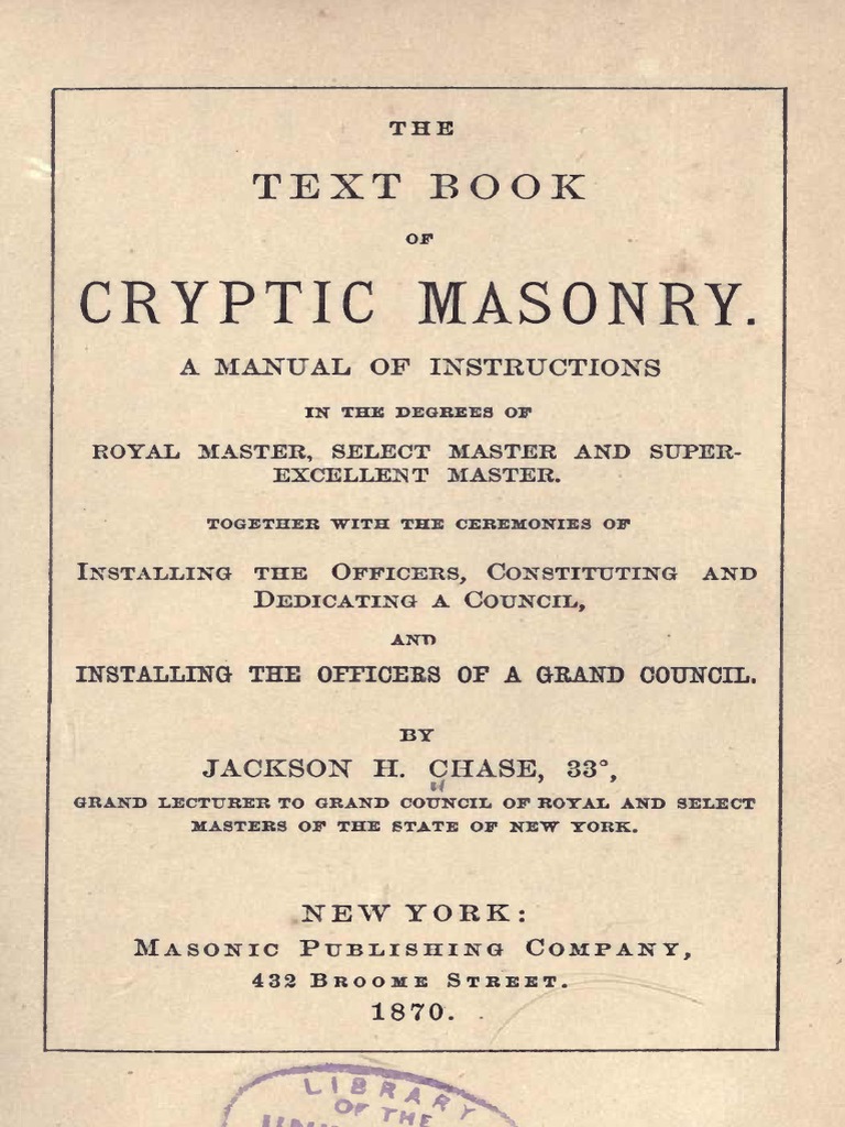The Textbook of Cryptic Masonry - J Chase PDF | PDF | Hebrew Bible ...
