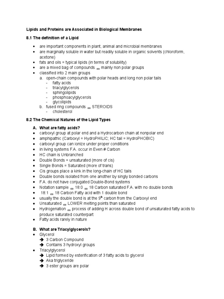 Biochem - Lipids Reviewer | PDF | Lipid | Cell Membrane