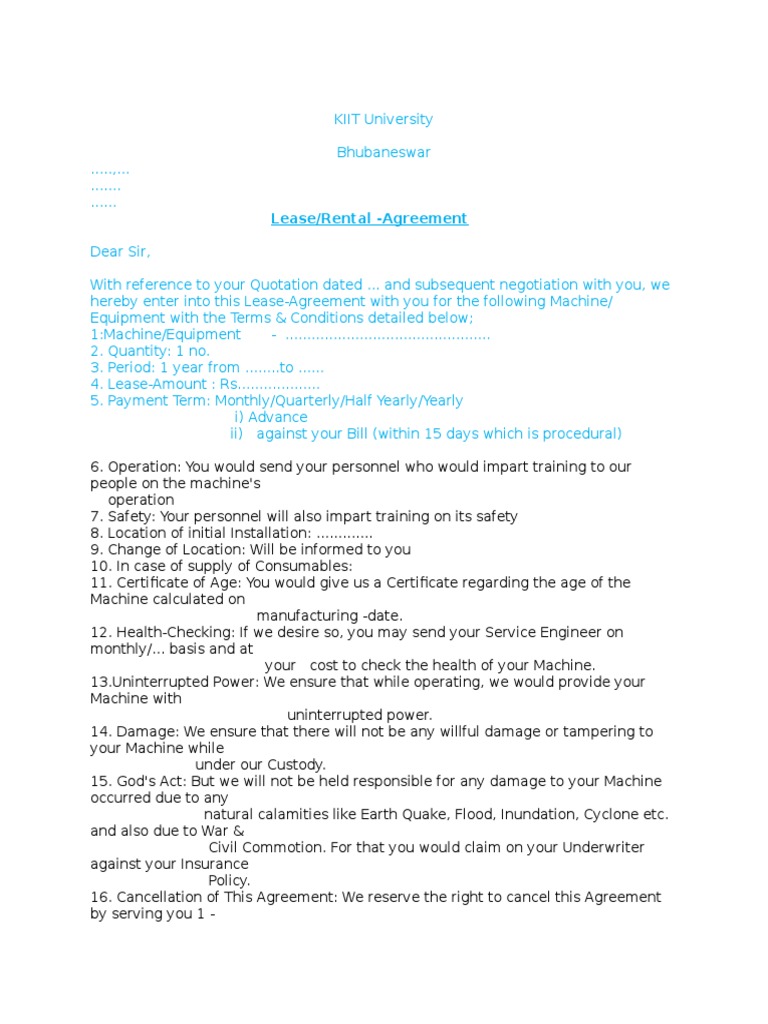 Lease Agreement | PDF