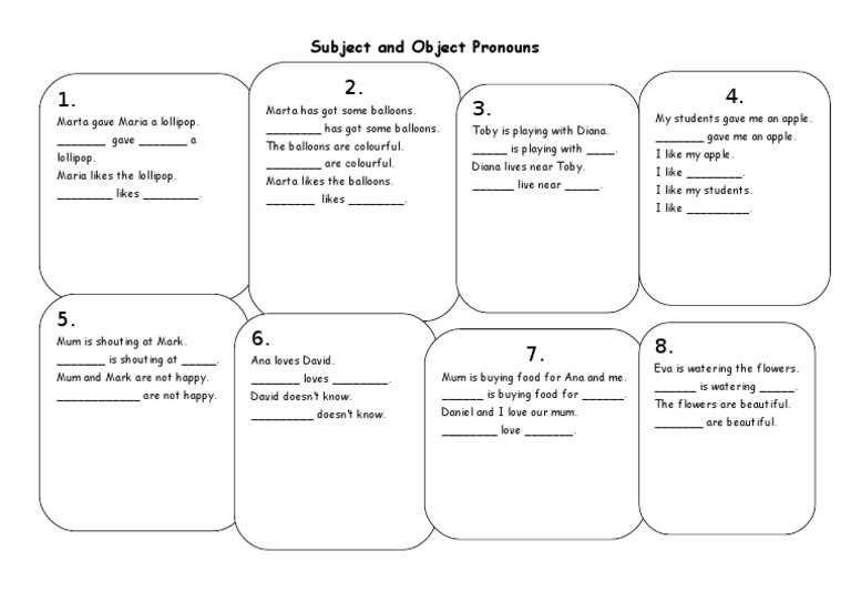 Subject and Object Pronouns | PDF