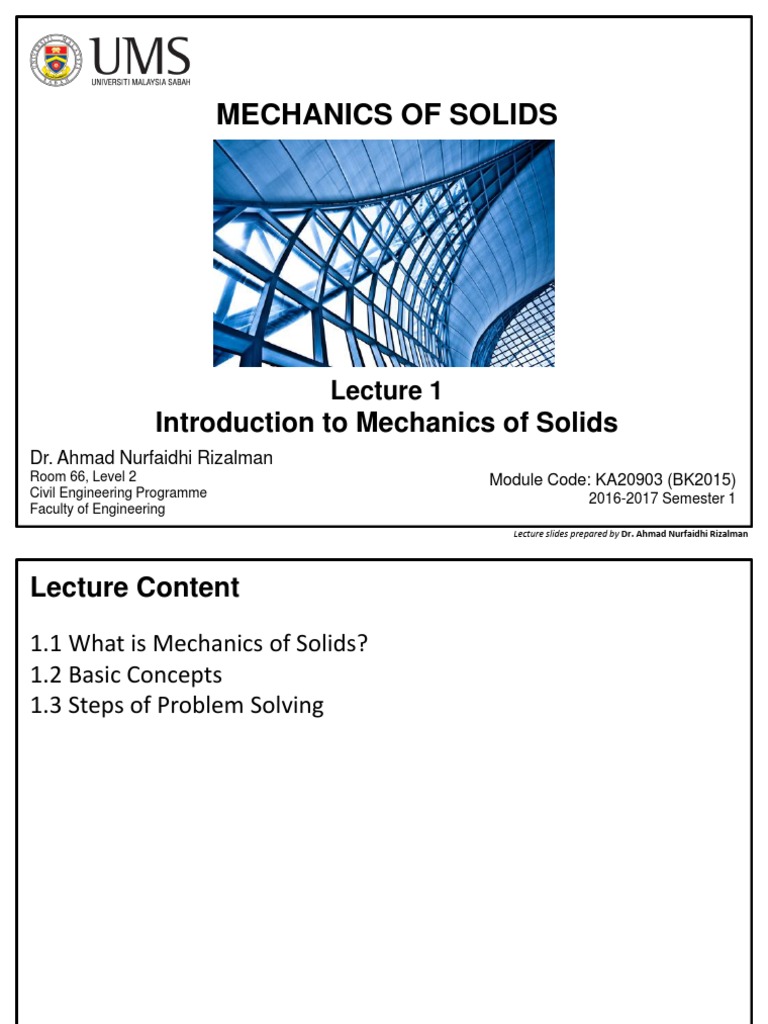 Introduction to Mechanics of Solids | PDF | Deformation (Engineering ...