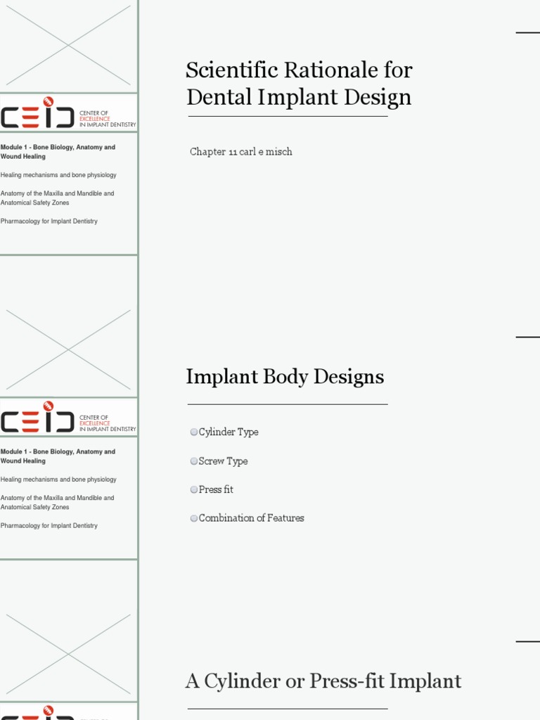 Scientific Rationale For Dental Implant Design | PDF | Dental Implant ...
