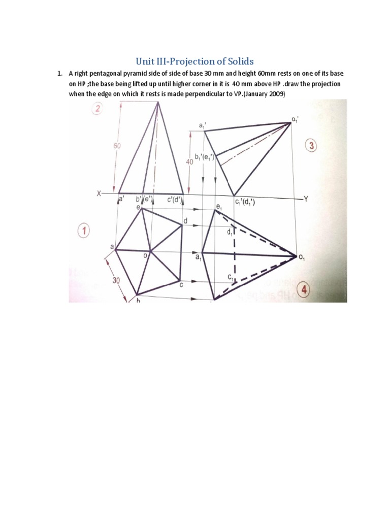 UNIT 3 Projection of Solids | PDF | Classical Geometry | Linear Programming