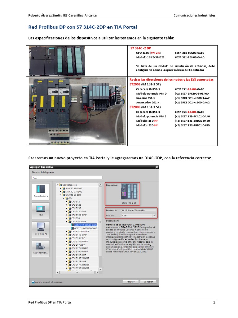 Siemens Profibus 314C TIA Portal