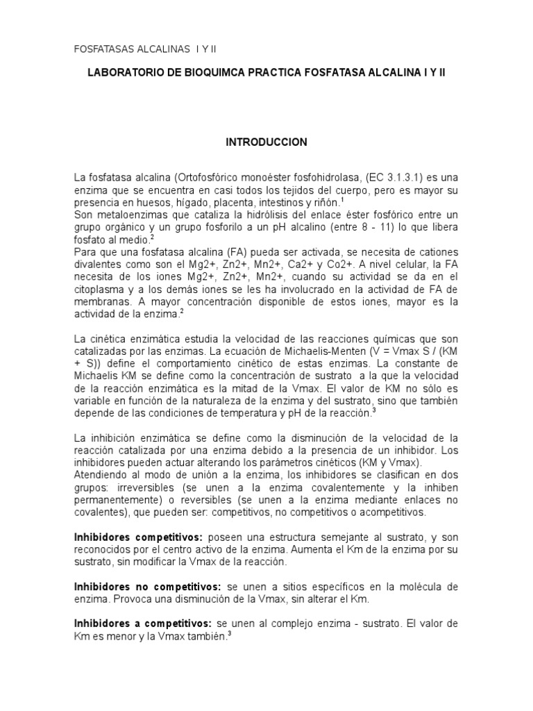 Caracterización cinética de las fosfatasas alcalinas I y II ...