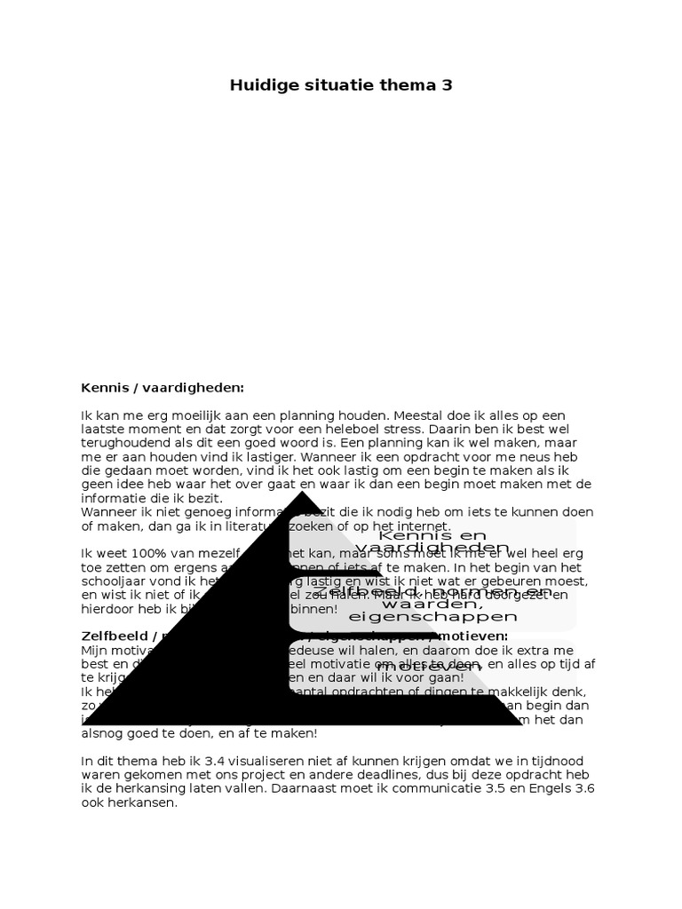 Ijsbergmethode Huidige en Gewenste Situatie Thema 3 | PDF
