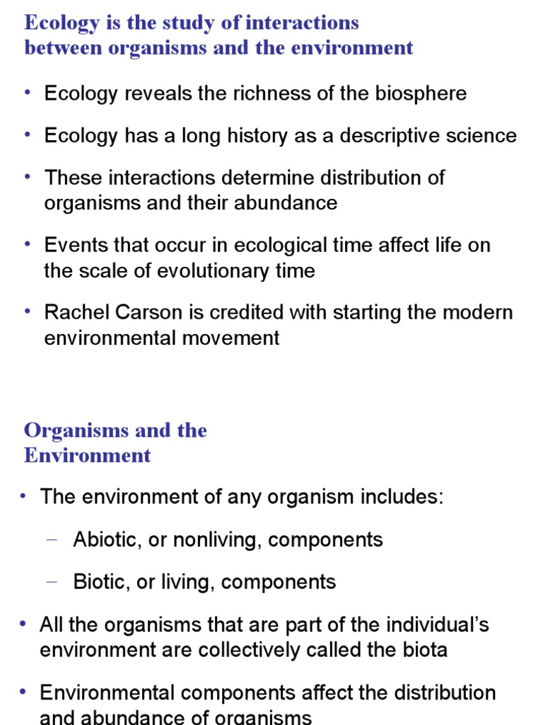 CH 50 PPT Intro To Ecology and Biosphere | PDF | Aquatic Ecosystem ...