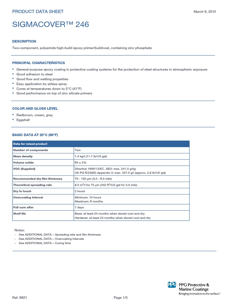 Sigmacover 246 | Download Free PDF | Paint | Epoxy