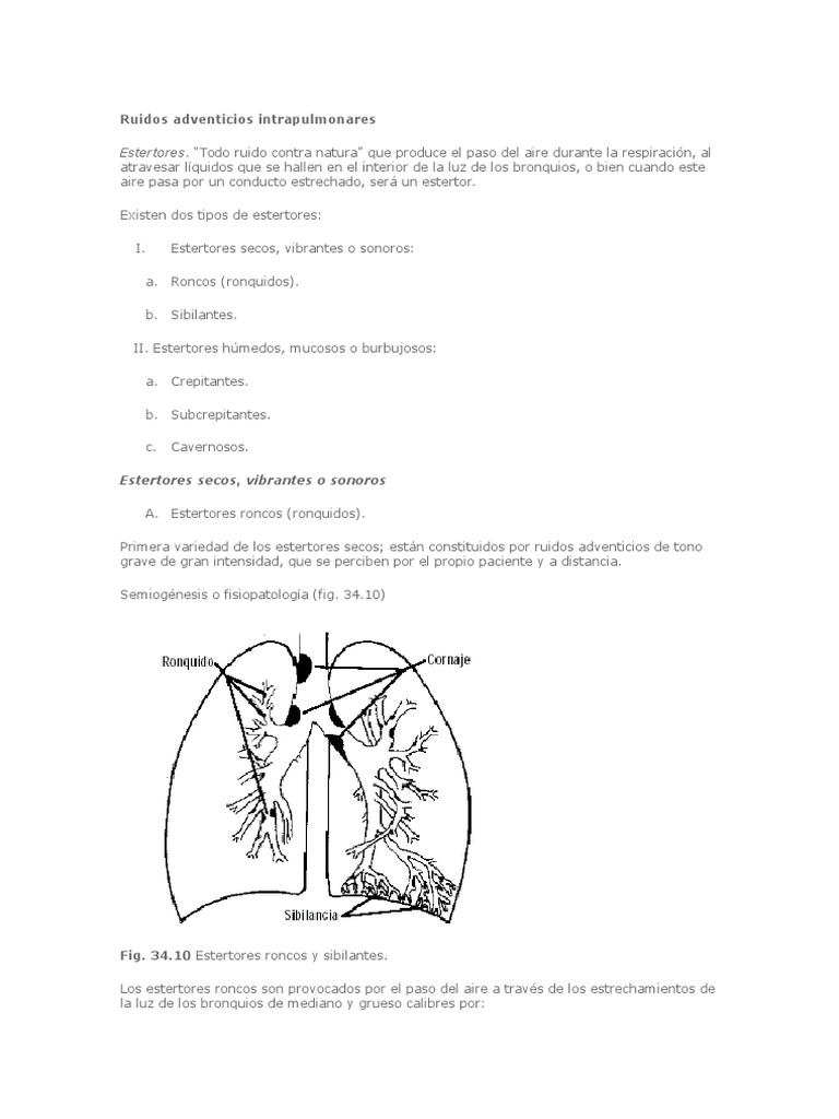 Ruidos Adventicios Intrapulmonares | PDF | Tos | Asma