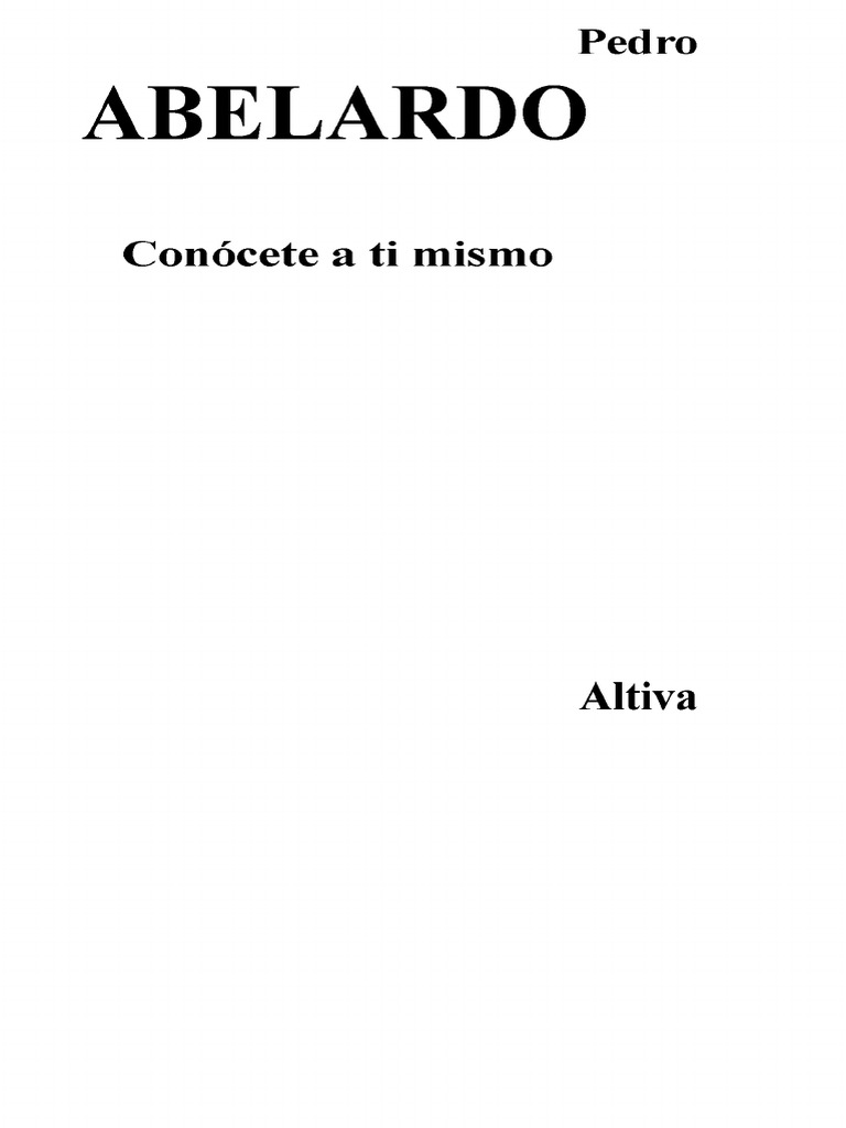 Etica o Conocete A Ti Mismo - Abelardo, Pedro PDF | PDF | Pecado | Verdad