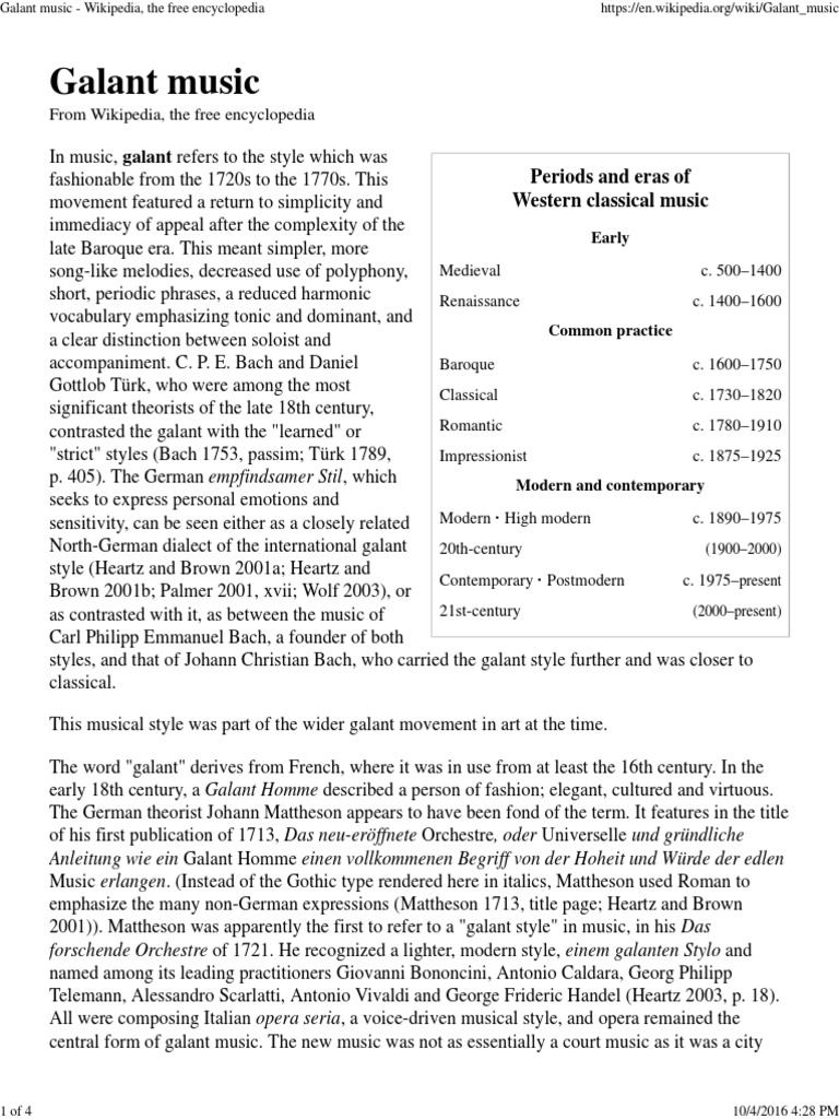 Galant Music | PDF | Common Practice Period | Classical Music