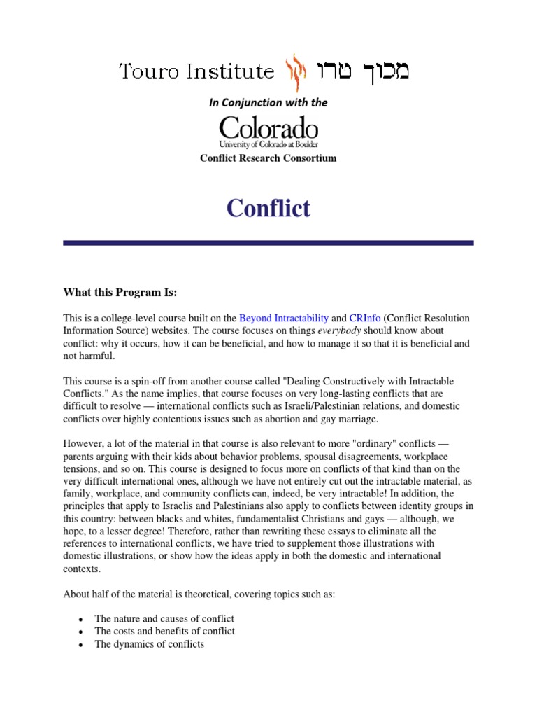 Understanding Everyday Conflicts: An Introduction to the Basics, Causes ...