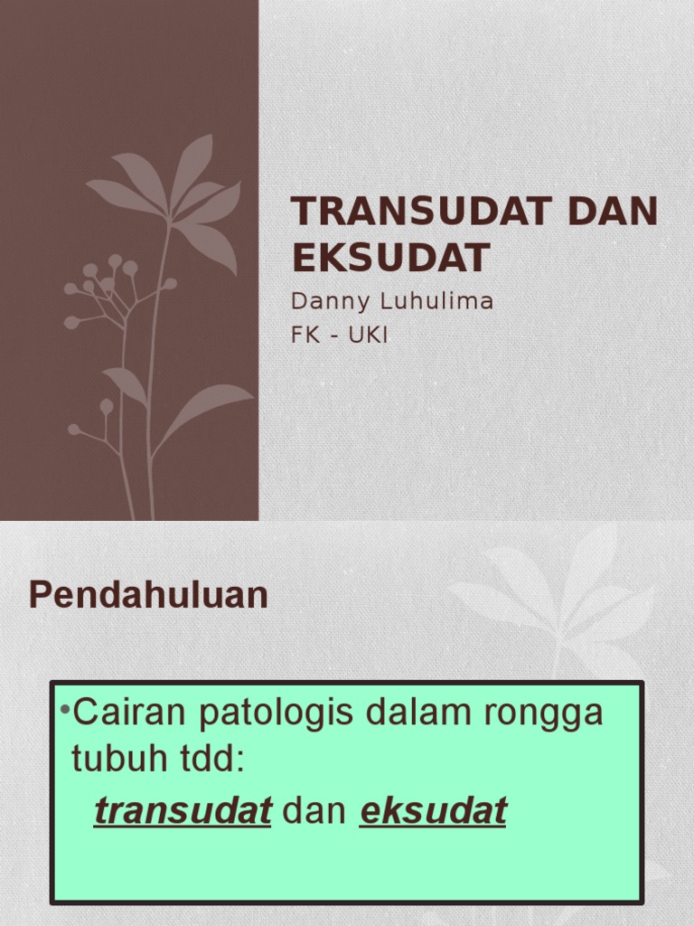 Analisis Perbandingan Transudat dan Eksudat | PDF