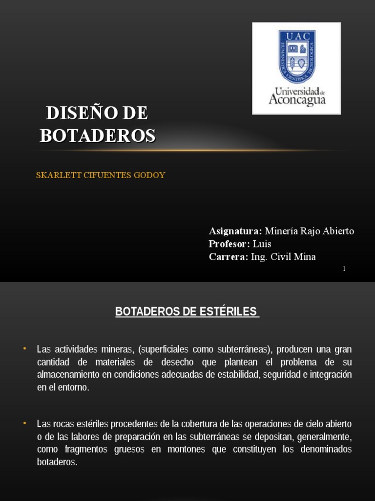Ok Presentacion Botaderos | PDF | Minería | Geología