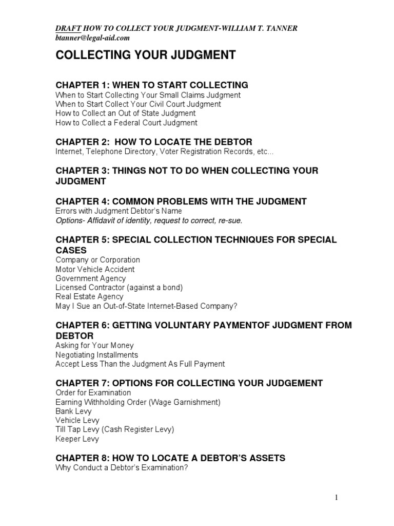 Collecting On A Judgment | PDF | Service Of Process | Judgment (Law)