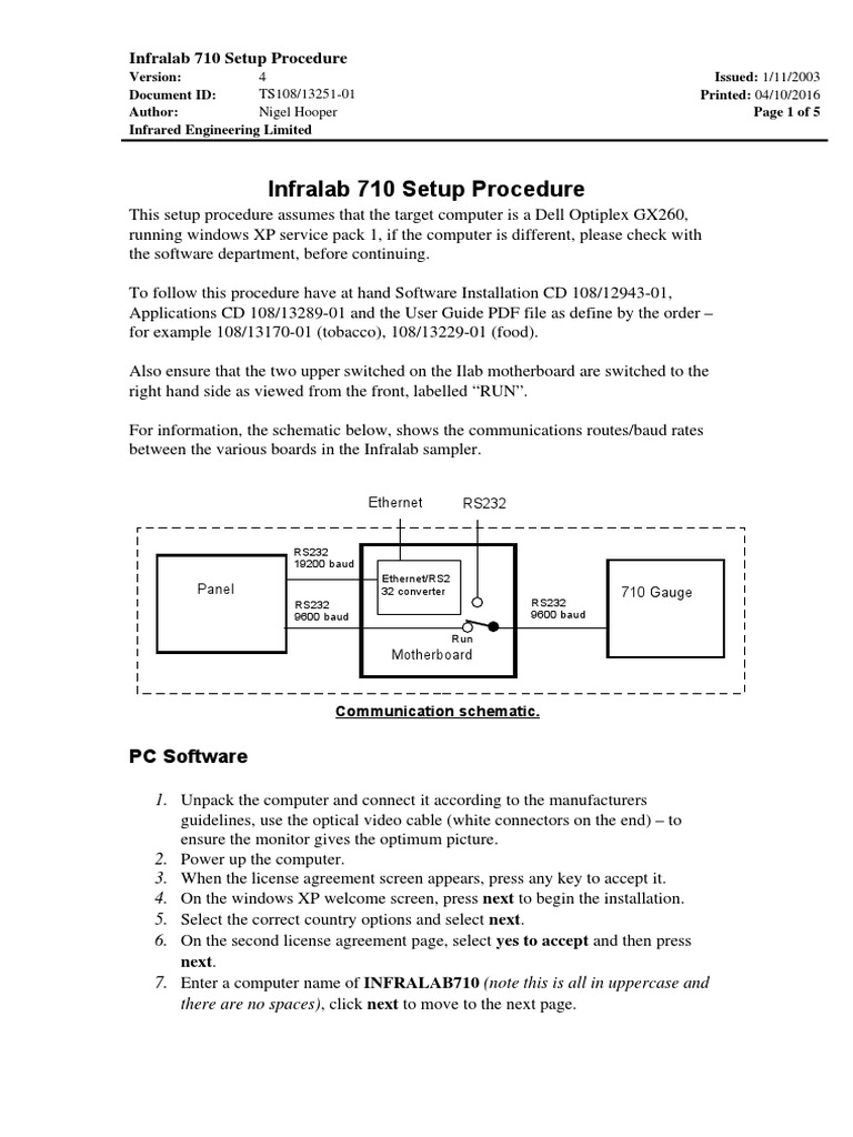 Infralab 710 Setup Procedure | PDF | Installation (Computer Programs ...