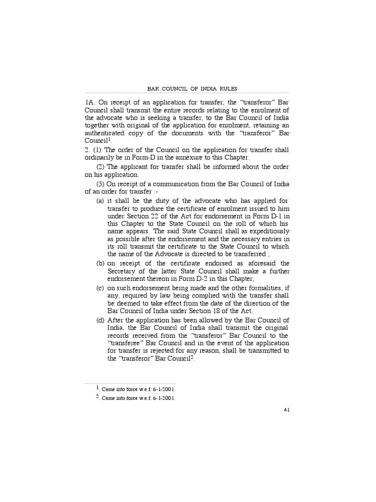 Bar Council of India Rules | PDF | Law