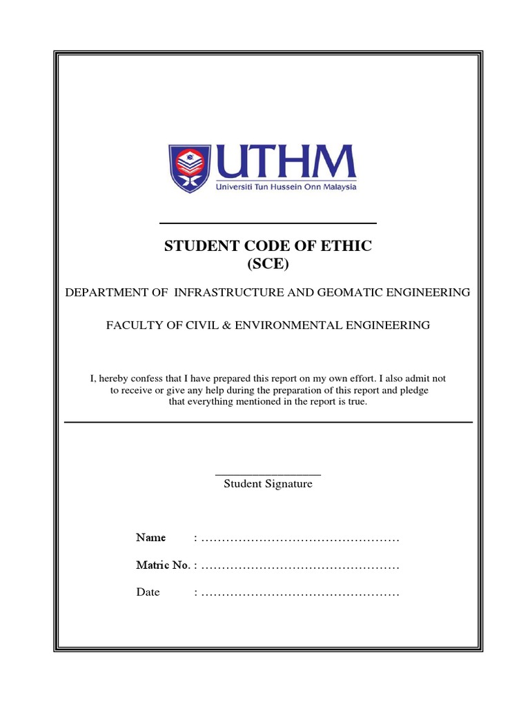 STUDENT CODE OF ETHICS | PDF | Nature | Science