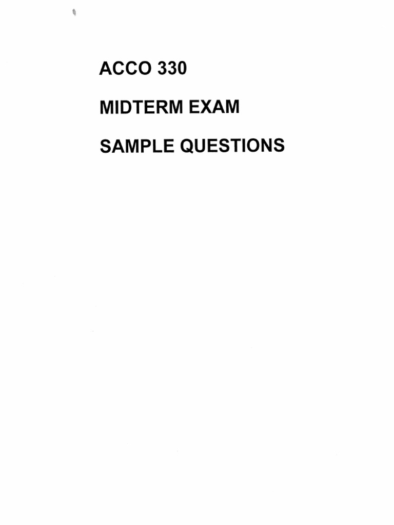 ACCO 330 - Midterm Exam Sample | PDF